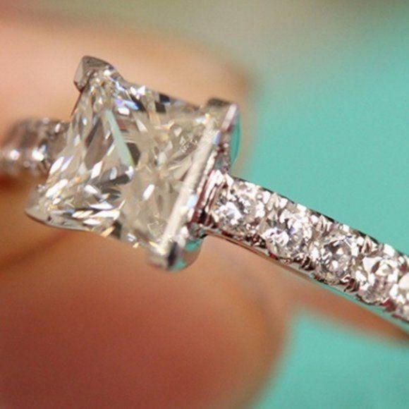 Jewelry | New 925 Sterling Silver Princess Cut Diamond Ring | Poshmark